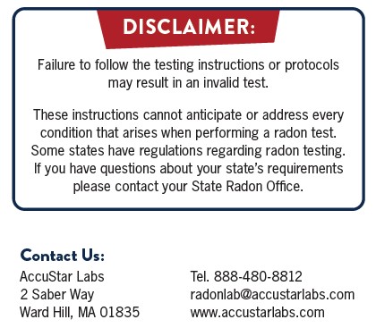 Long-Term Alpha Track Radon in Air Test Kit Instructions | AccuStar ...