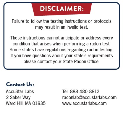 Short-Term Radon in Water Test Kit Instructions | AccuStar Labs Radon ...